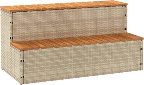 vidaXL Obruby k vířivce 100x50x50,5 cm polyratan a akáciové [4103945] Barva: Béžová
