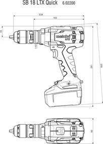 Metabo Aku příklepová vrtačka SB 18 LTX Quick, bez aku, metaloc 602200840