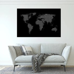 dřevo života Dřevěná mapa světa DOTS Barevný vzor: Černá, Velikost map: 80x53