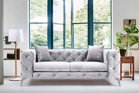 Designová sedačka Rococo 197 cm světle šedá