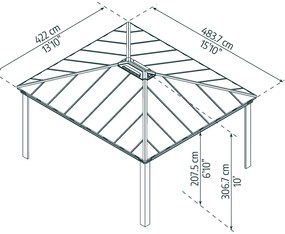 Palram Dallas 14x16 luxusní zahradní hliníkový altán