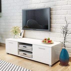 vidaXL TV skříňka 120x40,5x35 cm kompozitní dřevo [243042] Barva: bílá s vysokým leskem