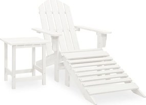 vidaXL Zahradní židle Adirondack podnožka a stůl masivní jedle [315934] Barva: Bílá