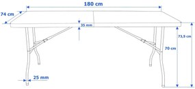 Cateringový stůl FETA 180 cm černý