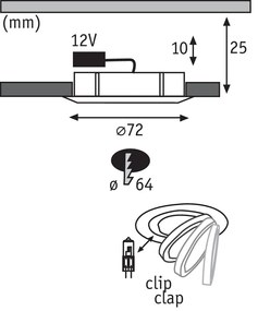 Paulmann 98466 Bodovka kulatá, 1x20W, bílá