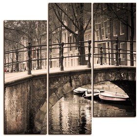Obraz na plátně - Romantický most přes kanál - čtverec 3137FC (75x75 cm)
