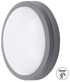 Solight LED venkovní osvětlení se senzorem Siena, šedé, 20W, 1500lm, 4000K, IP54, 23cm