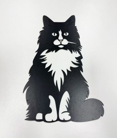dřevo života Dřevěná dekorace Norské lesní kočky - IHNED K ODESLÁNÍ Rozměry (cm): 28x40, Zvolte barvu dekoru: Černá