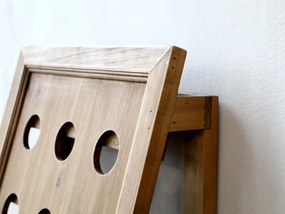 Hnědá antik dřevěná nástěnná polička na víno Winé - 38*22*55cm