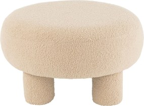 Béžová kulatá stolička Teddy Bouclé Beige - Ø 52*28 cm