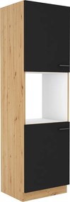 MODENA | vysoká skříňka 60 DP-210 2F na vestavnou troubu | 60 cm | artisan/černá