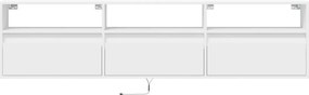 Nástěnná TV skříňka s LED bílá 180 x 31 x 45 cm 3307940