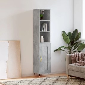 vidaXL Skříň highboard 34,5 x 34 x 180 cm kompozitní dřevo [3190064] Barva: Betonová šedá