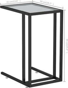 Stolek na notebook průhledný 50 x 35 x 65 cm tvrzené sklo 331649