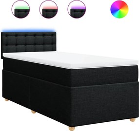 Box spring postel s matrací černá 100 x 200 cm textil 3288907