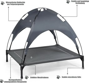 Costway Vyvýšená postel pro psa s odnímatelným nebesem pelíšek pro domácí