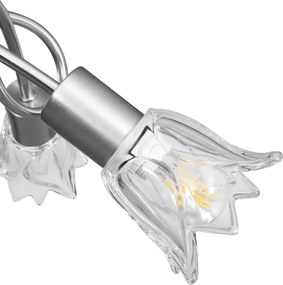 Stropní lampa průhledná skleněná stínidla 3 žárovky E14 tulipán 289227