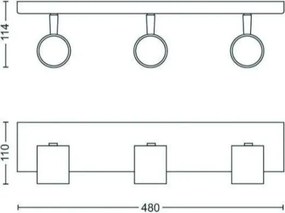 Philips - LED RGBW Stmívatelné bodové svítidlo RUNNER 3xGU10/6,5W/230V černá