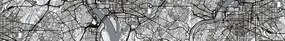 DIMEX | Fototapeta do kuchyně Mapa Washingtonu D.C. KI-420-186 | 420 x 60 cm | černobílá