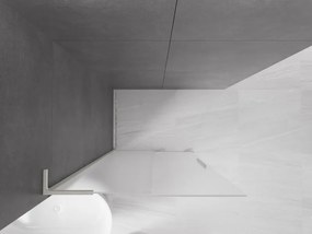 Mexen Velar L, posuvná sprchová zástěna Walk-in 100 x 200 cm, 8mm sklo námraza, broušená ocel, 871-100-003-33-97