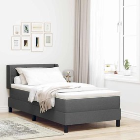 Postel s boxspringem s čelo Tmavě šedá 200 x 80 cm textil 3341070