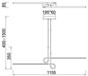 Mantra 6120 Cinto, moderní minimalistické svítidlo LED 24W 3000K, délka 115,5cm