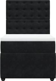 Box spring postel s matrací černá 90x200 cm samet 3294552