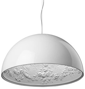 Flos Skygarden S2, leskle bílé závěsné svítidlo s vnitřním štukem, 1x205W E27, prům. 90cm