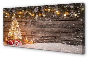 Obrazy na plátně Vánoční strom dekorace sníh 100x50 cm
