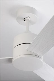 NV 9952355 Stropní ventilátor AXEL bílý hliník a listy dub - NOVA LUCE