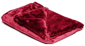 Vínově červená mikroplyšová deka My House, 150 x 200 cm
