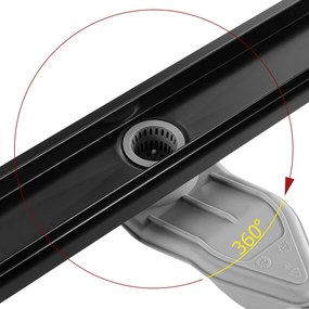 Rea NEOX Superflow, odtokový sprchový žlab 60 cm, černá matná, REA-G7805