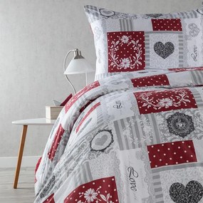 Ložní povlečení z mikrovlákna PATCHWORK SRDCE