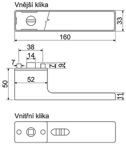 Dveřní kování RICHTER RK.S2.LIBERA (černá), RICHTER Černá matná