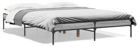 Rám postele šedý sonoma 140 x 200 cm kompozitní dřevo a kov - Default Title
