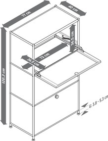 Tchibo - Kovový regál »Cn3« se 3 výklopnými dvířky