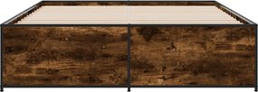 Rám postele kouřový dub 150 x 200 cm kompozitní dřevo a kov 3279884