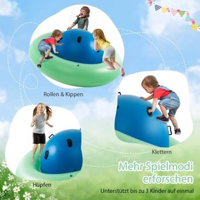Costway Nafukovací kupolová houpačka pro děti 223 cm velká – modrá a zelená