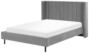 Sametová postel 140 x 200 cm šedá VILLETTE Beliani