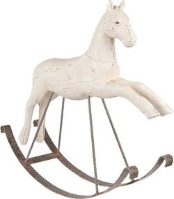 Béžový antik dekorační houpací kůň Rocking Horse - 61*15*51cm