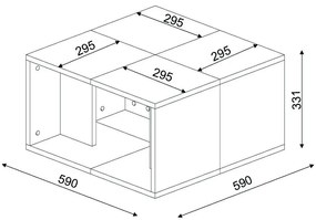 Casarredo Rozkládací konferenční stolek FROG bílá/cordoba