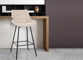 Barová židle Weston umělá kůže – krémová