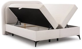 Bílá boxspring postel s úložným prostorem 180x200 cm Ornes – Ropez