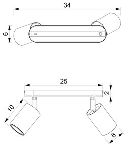 Bodové svítidlo BELLO 2xGU10/8W/230V černá