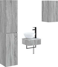 Sada koupelnového nábytku 3 ks Šedý Sonoma 33 x 34,5 x 160 cm 3406049
