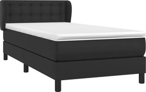 Box spring postel s matrací černá 90x200 cm umělá kůže 3127289