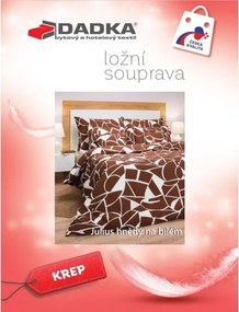 DADKA Povlečení krep Julius hnědý na bílém 140x200, 70x90 cm