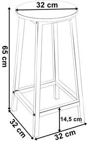 Barová židle FLINT starý dub / bílé nohy