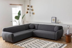 Designová rohová sedačka Jamiya 280 cm tmavě šedá - levá