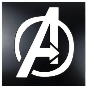Dřevěná dekorace Symbol Avengers černá